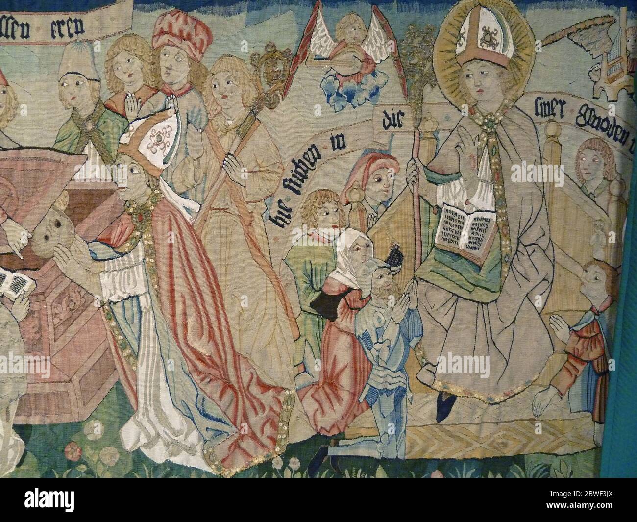 Vintage Medieval painting of a religious christian saint Stock Photo ...