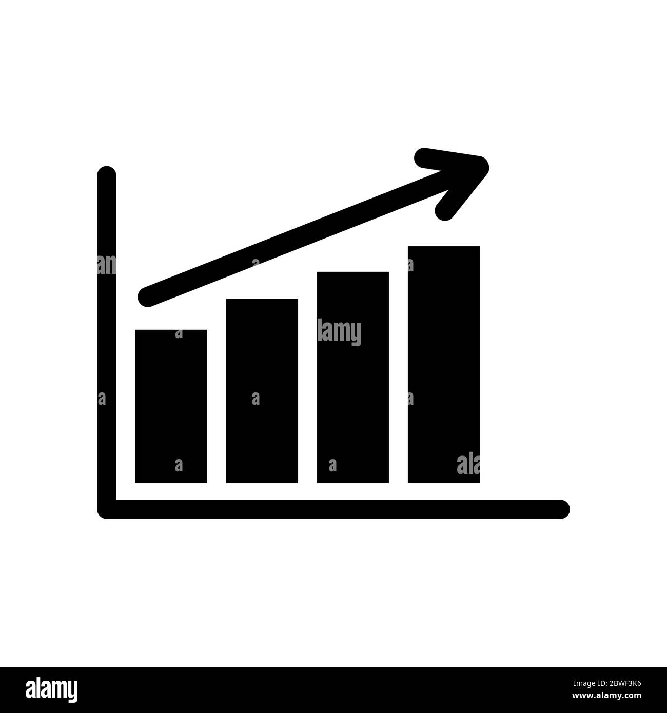 Financial growth increasing bar chart simple vector symbol. EPS vector icon Stock Vector Image ...