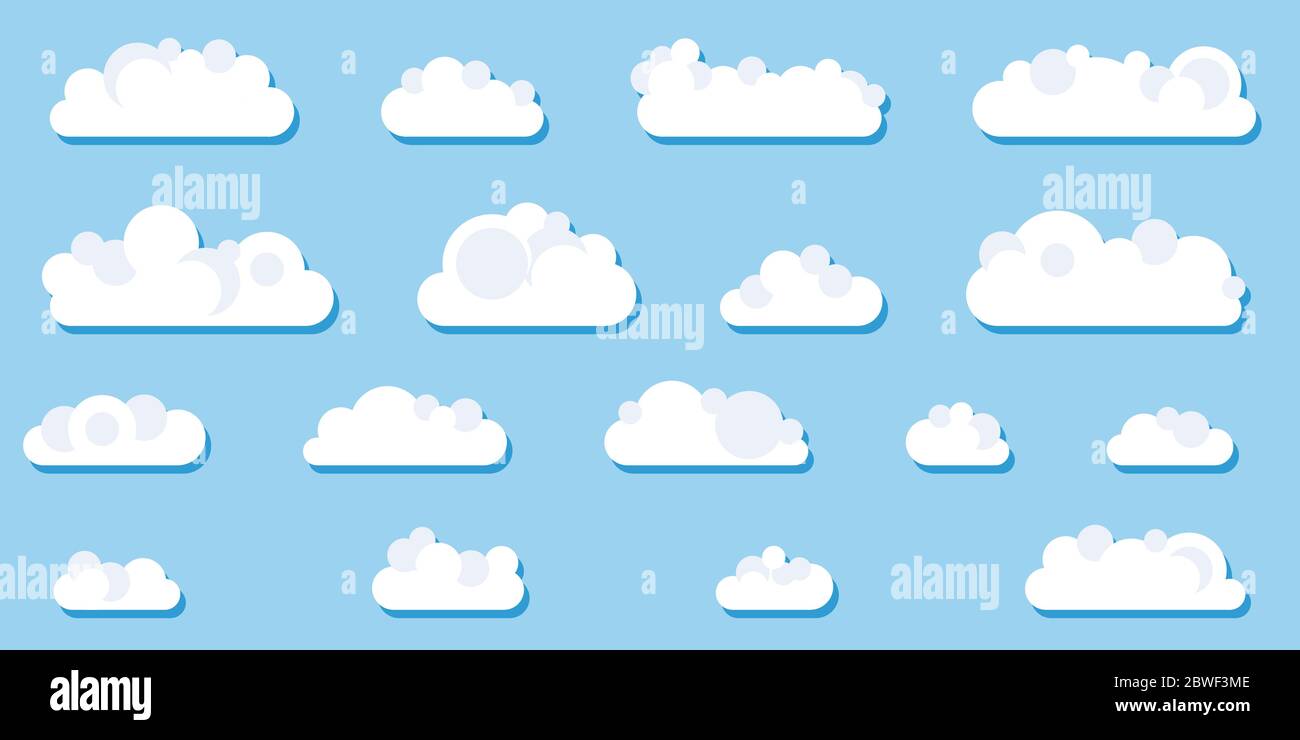 Simple clouds object set. Simple cloud vector illustration Stock Vector ...