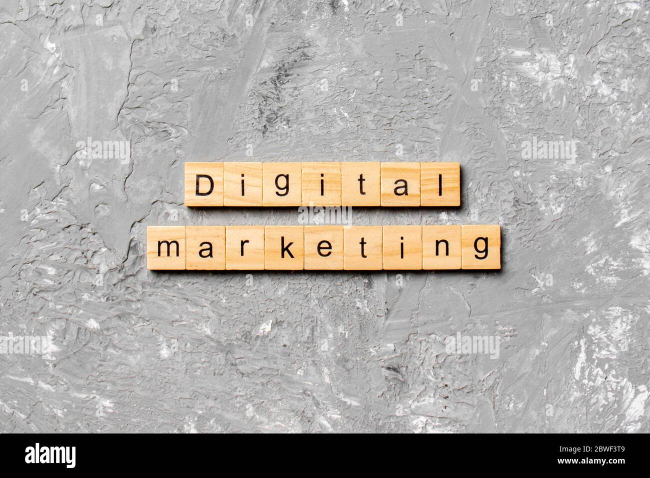 Digital Marketing word written on wood block. Digital Marketing text on ...