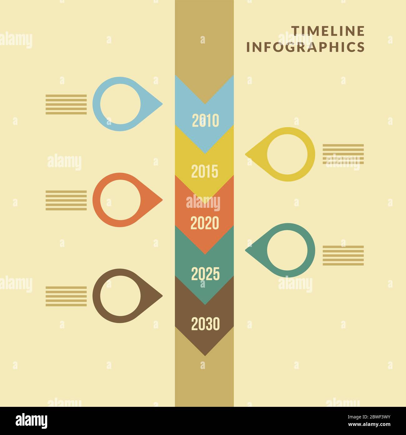 Timeline infographics with colored bubbles marks vector design Stock ...