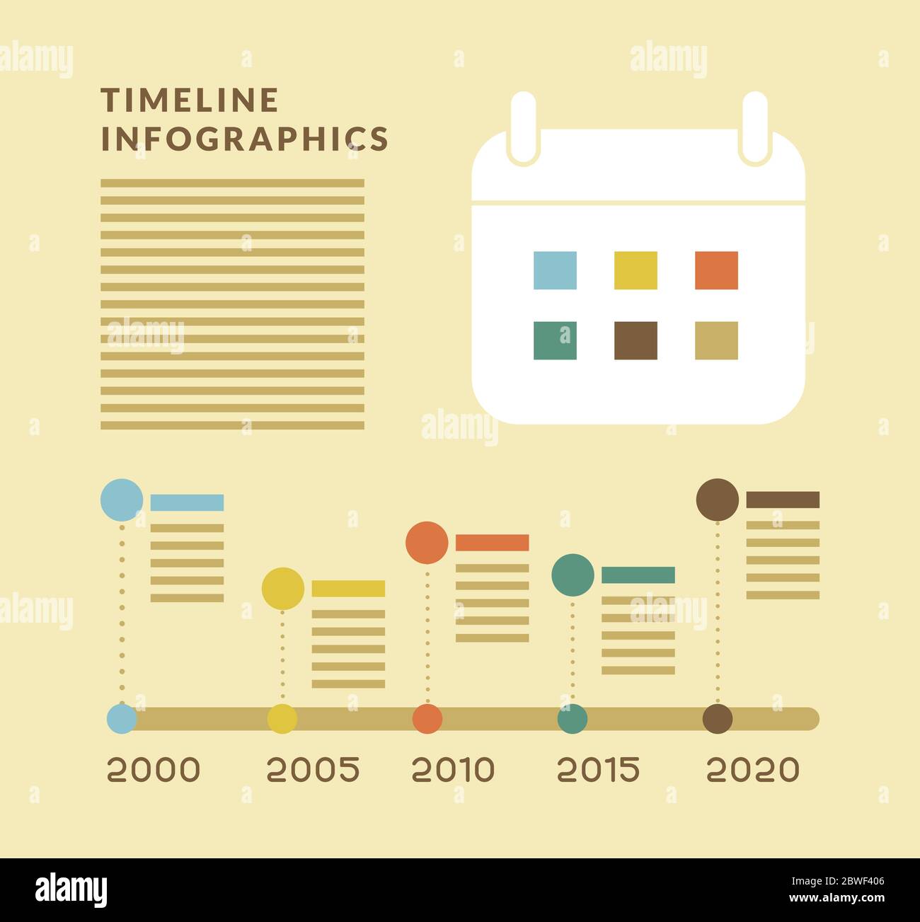 Timeline infographics with calendar vector design Stock Vector Image ...