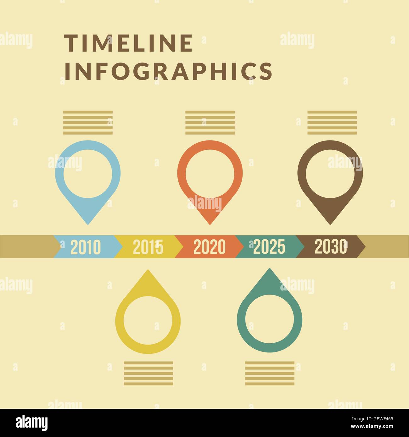 Timeline infographics with colored bubbles marks vector design Stock ...