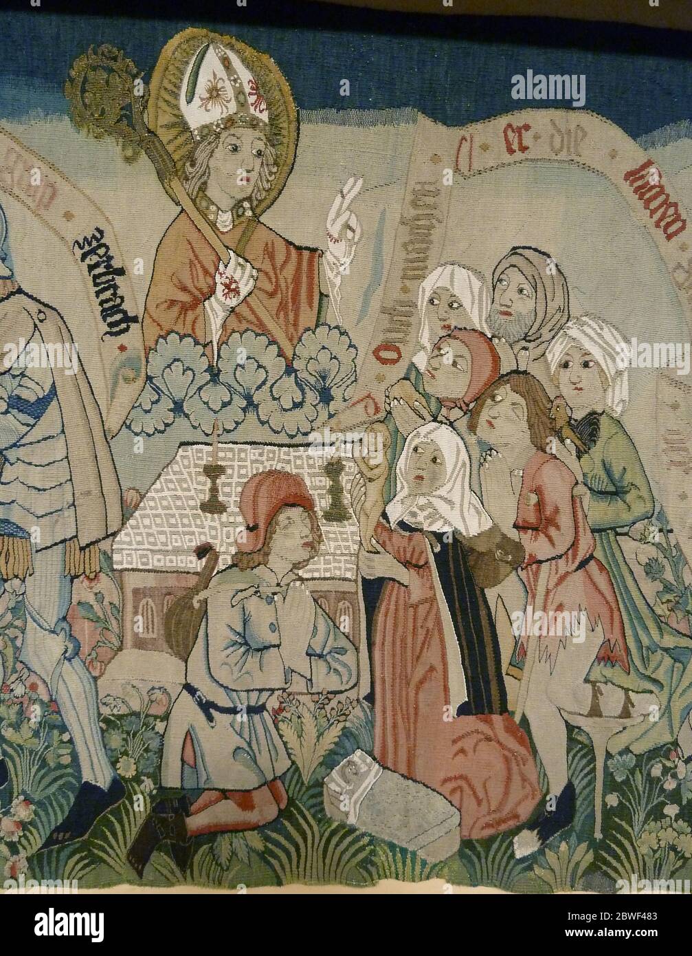 Vintage Medieval painting of a religious christian saint Stock Photo ...