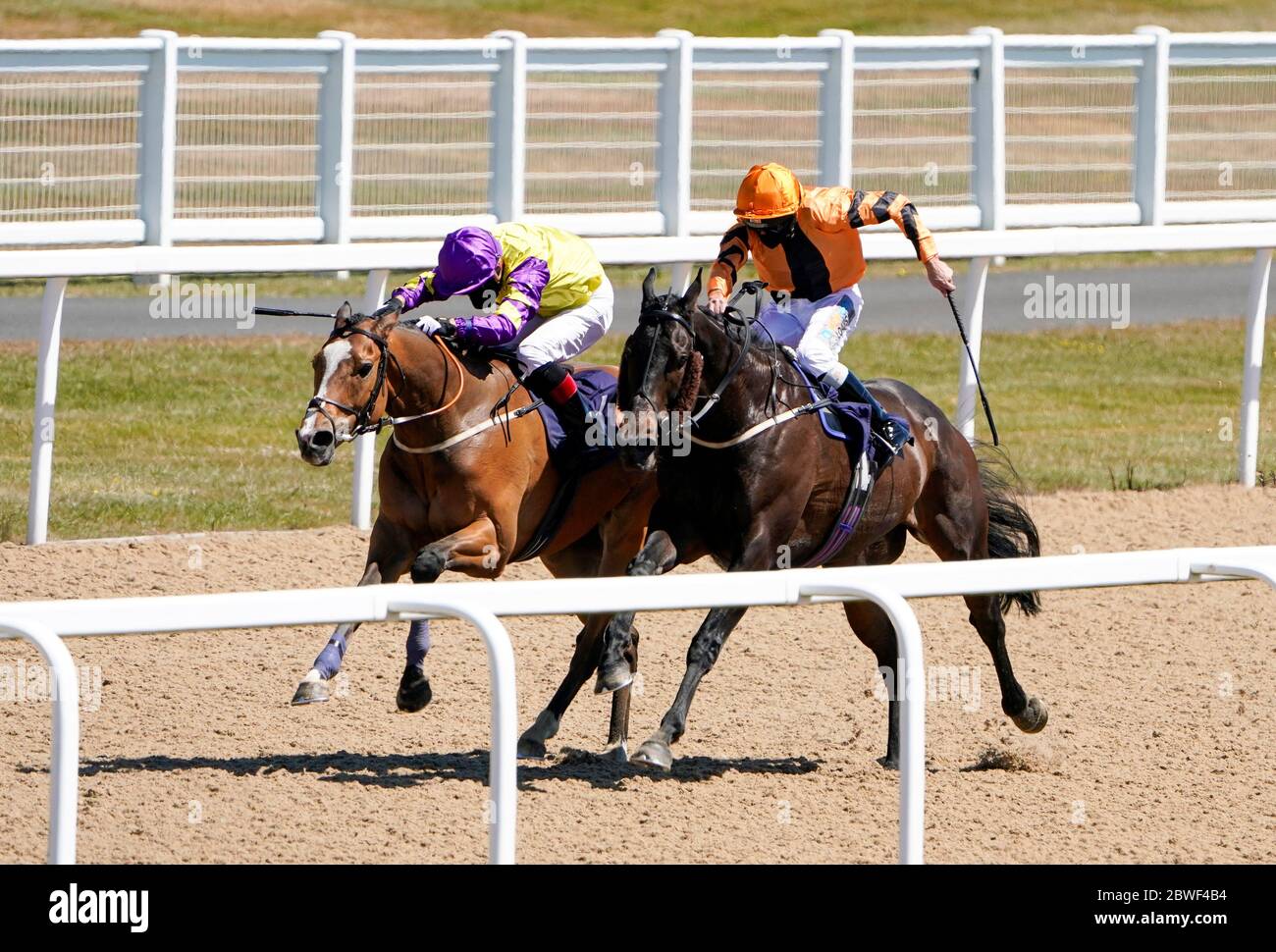 Zodiakos (orange), trained by Roger Fell and ridden by James Sullivan ...