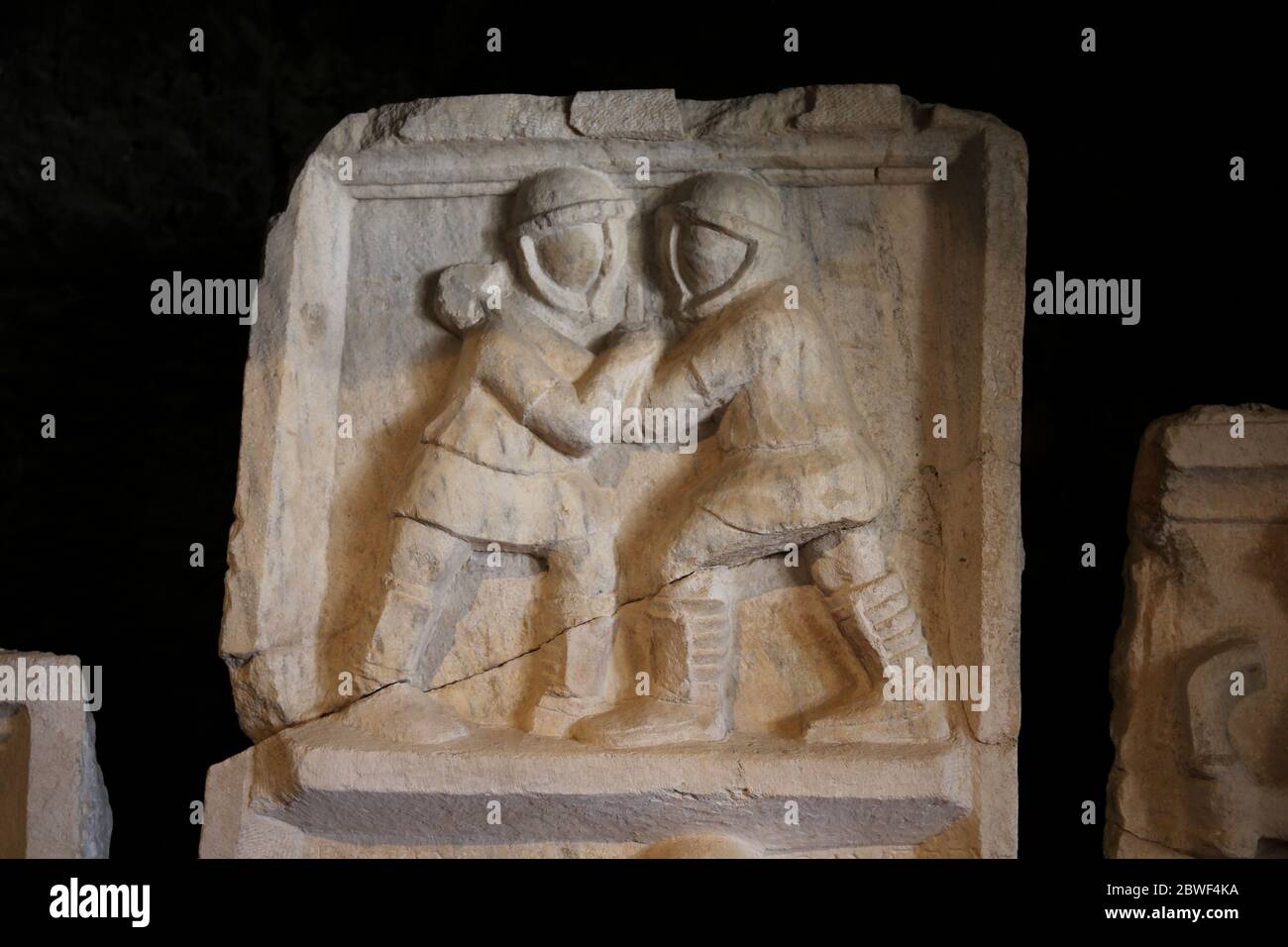 Relief of Gladiator fights. Roman period. Beginning of 3rd century ...