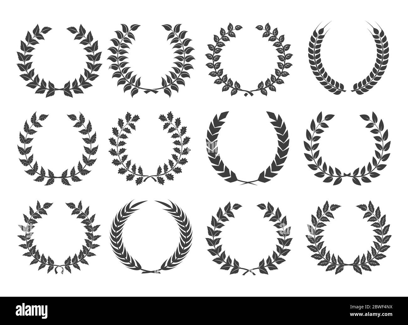 Retro wreath Black and White Stock Photos & Images - Alamy
