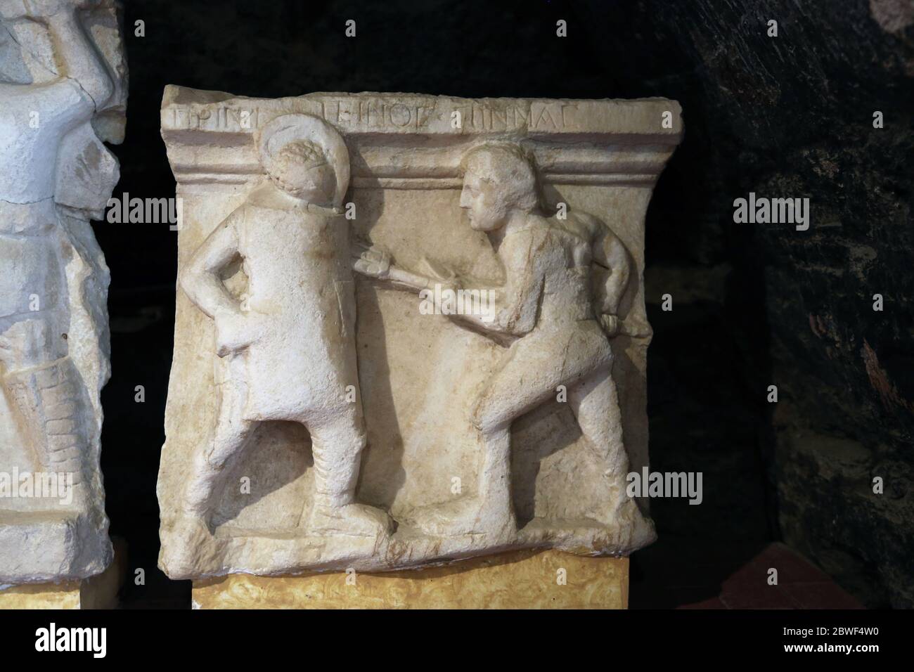 Relief of Gladiator fights. Roman period. Beginning of 3rd century ...