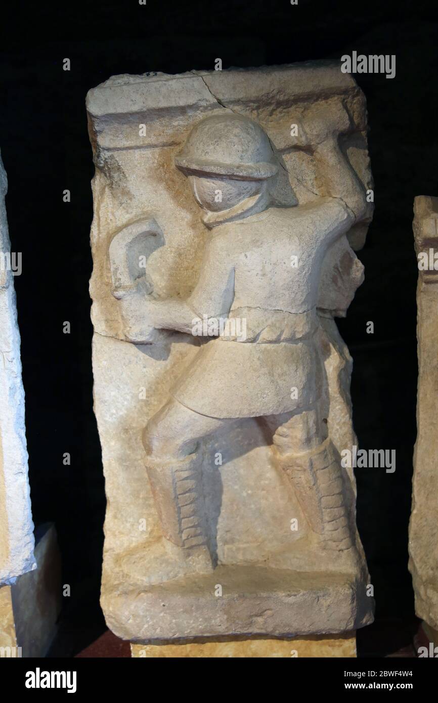 Relief of Gladiator fights. Roman period. Beginning of 3rd century ...