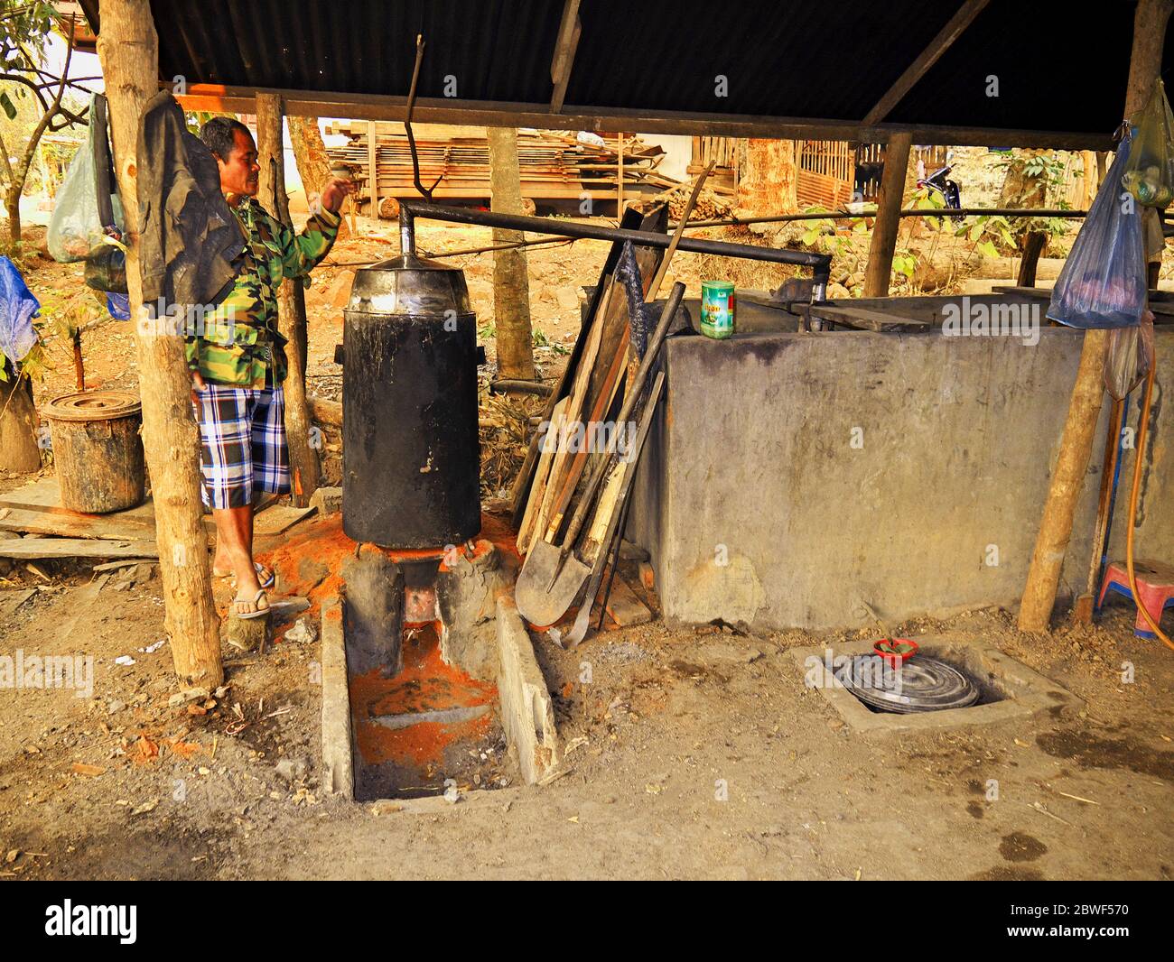The alcohol factory in Luang Prabang, Laos Stock Photo - Alamy