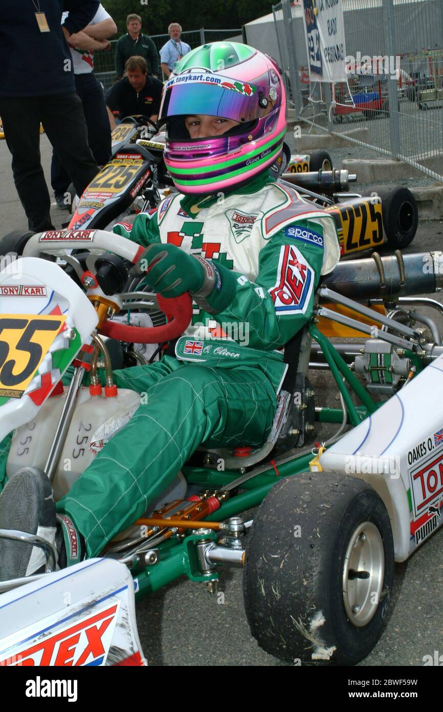 Former Alpine F1 team principal Oliver Oakes during his kart career ...