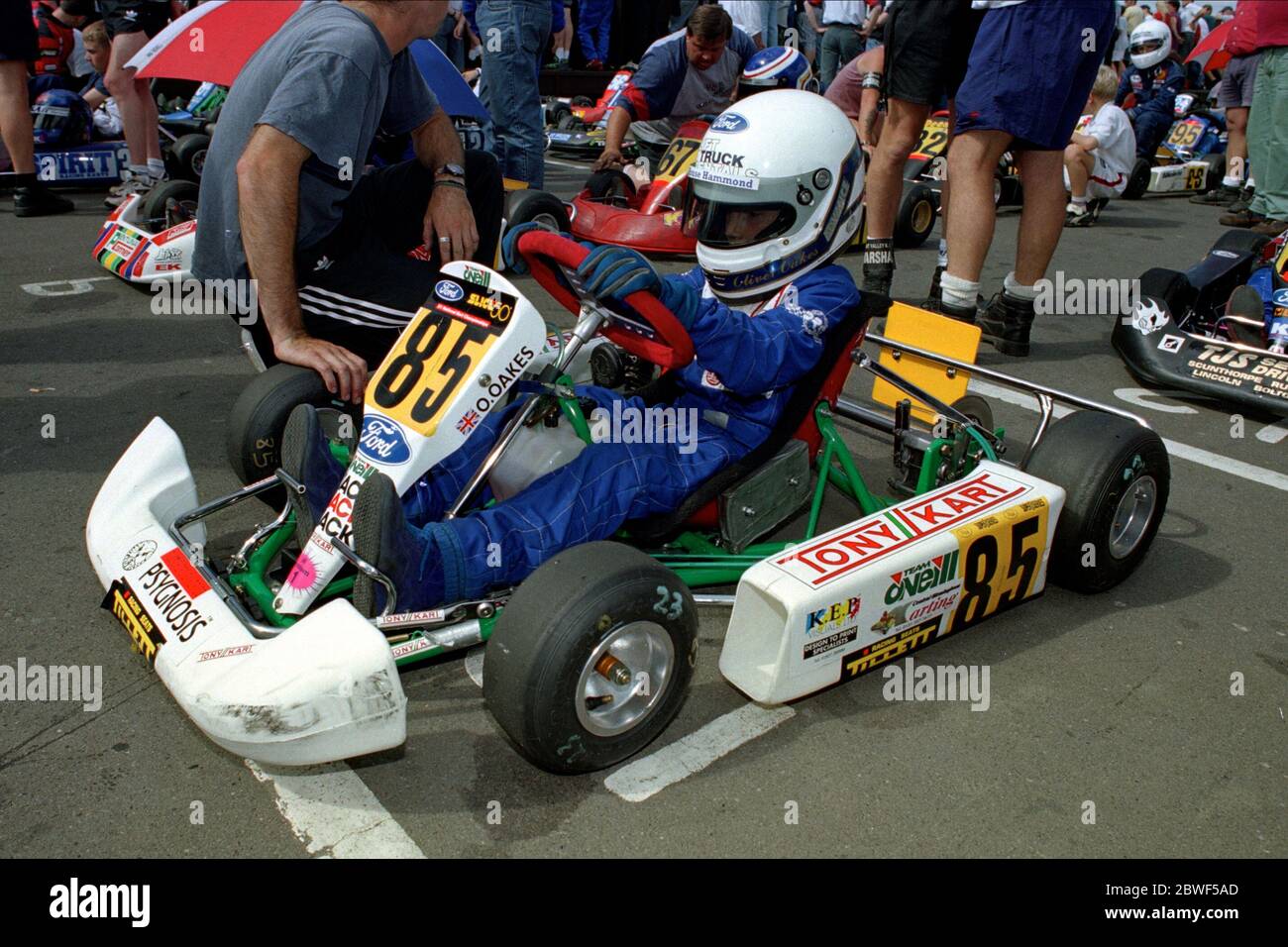 Former Alpine F1 team principal Oliver Oakes during his kart career ...