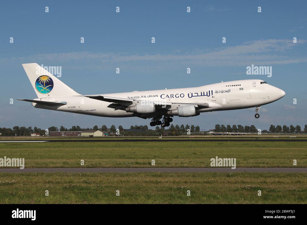 Saudi Arabian Cargo Boeing 747-200F with registration EK74799 on short ...