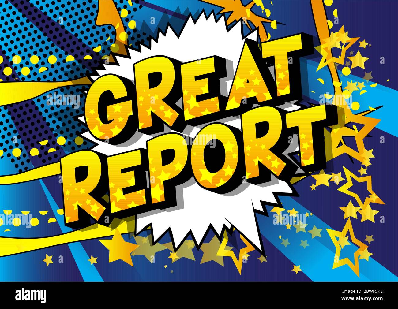 Great Report - Comic book style word on abstract background Stock ...