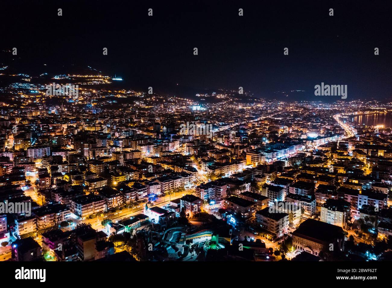 Cityscape downtown at night Hadim, Konya, Turkey Stock Photo - Alamy