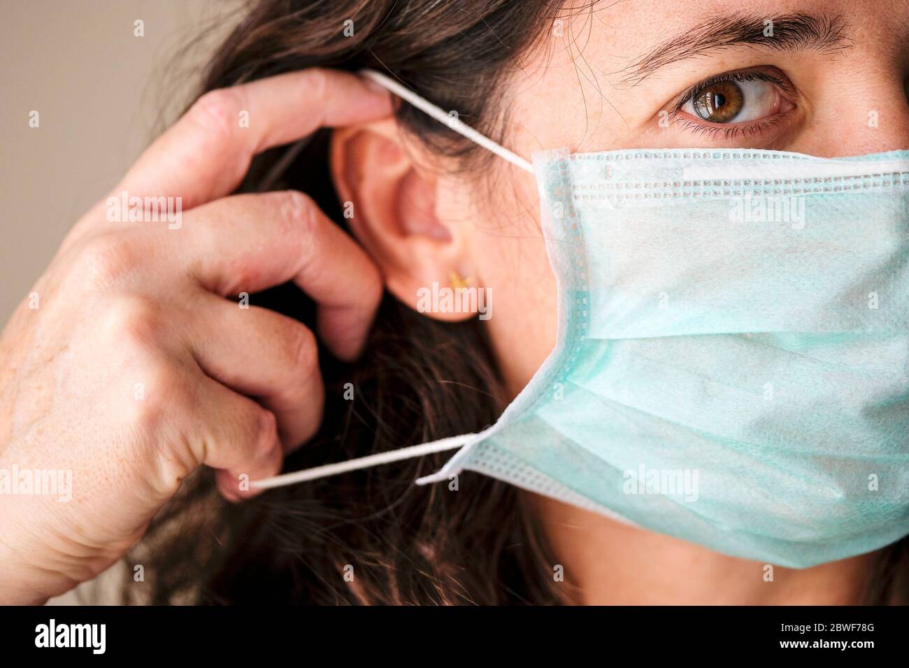 Wearing sanitary mask prevent hi-res stock photography and images - Alamy