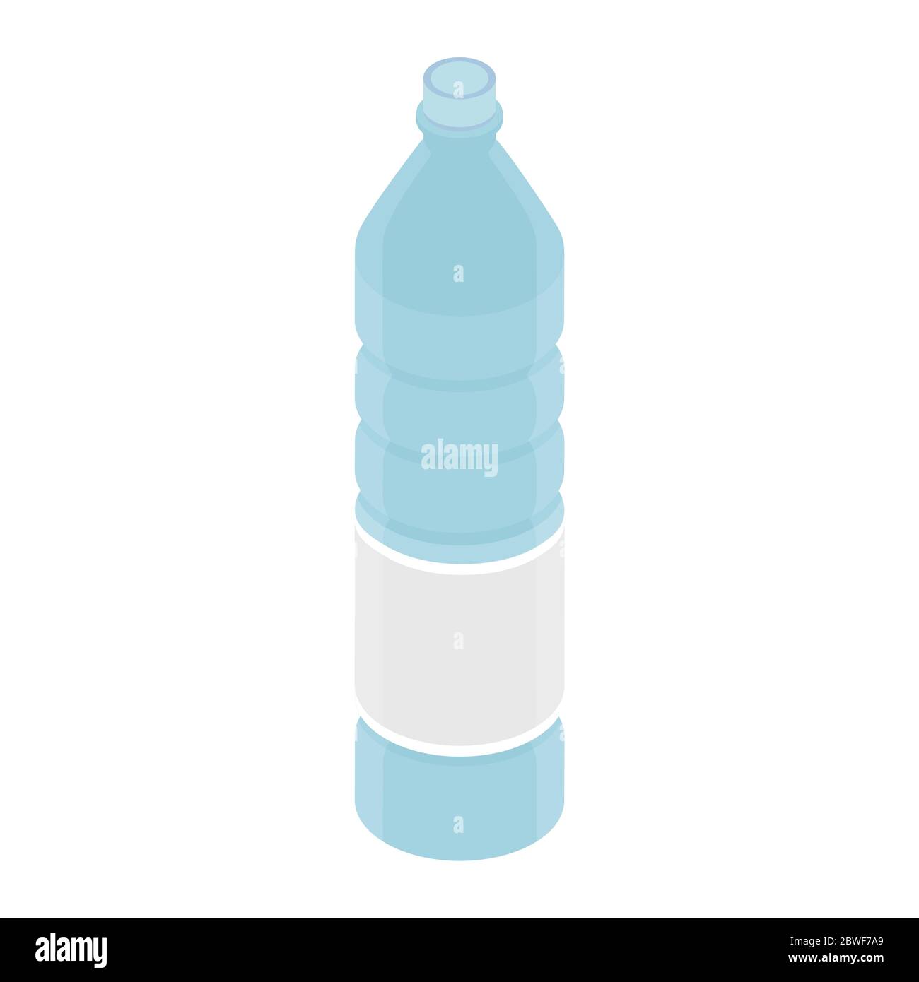 Blue water bottle isometric view isolated on white background. Vector ...