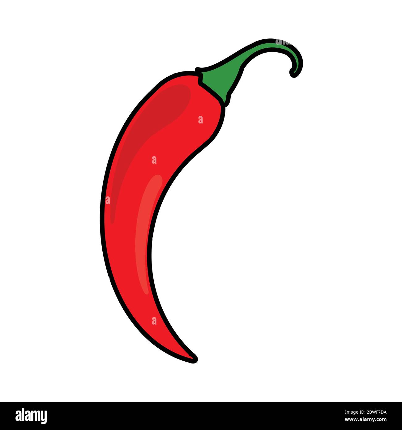 Chili pepper. Red hot pepper icon isolated on white background. Vector ...