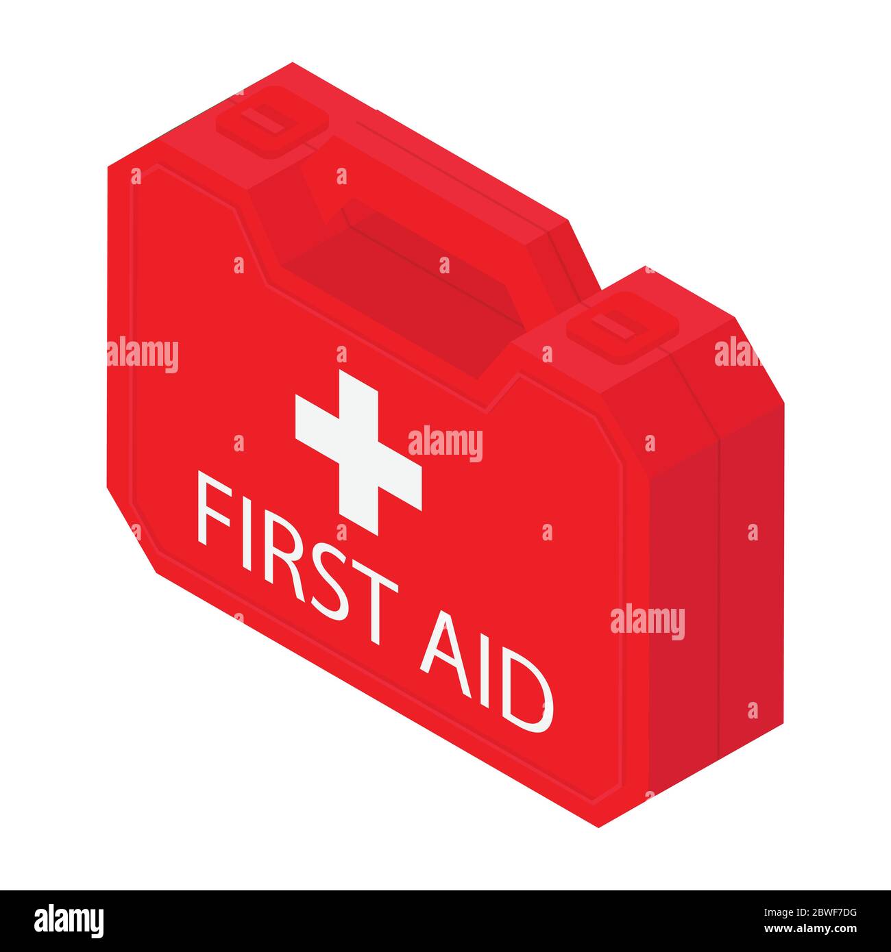 First Aid Kit box isolated on white background isometric view vector ...