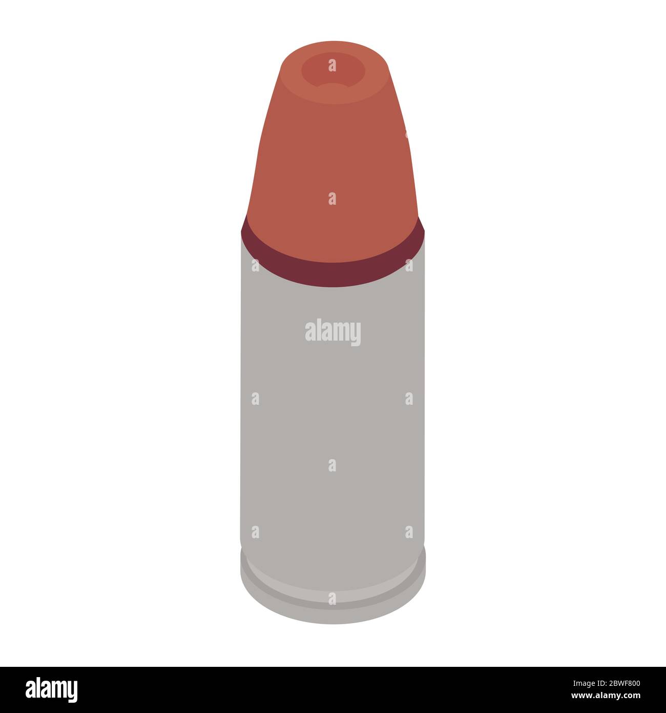 Vector illustration icon bullet 40 mm caliber isolated on white ...