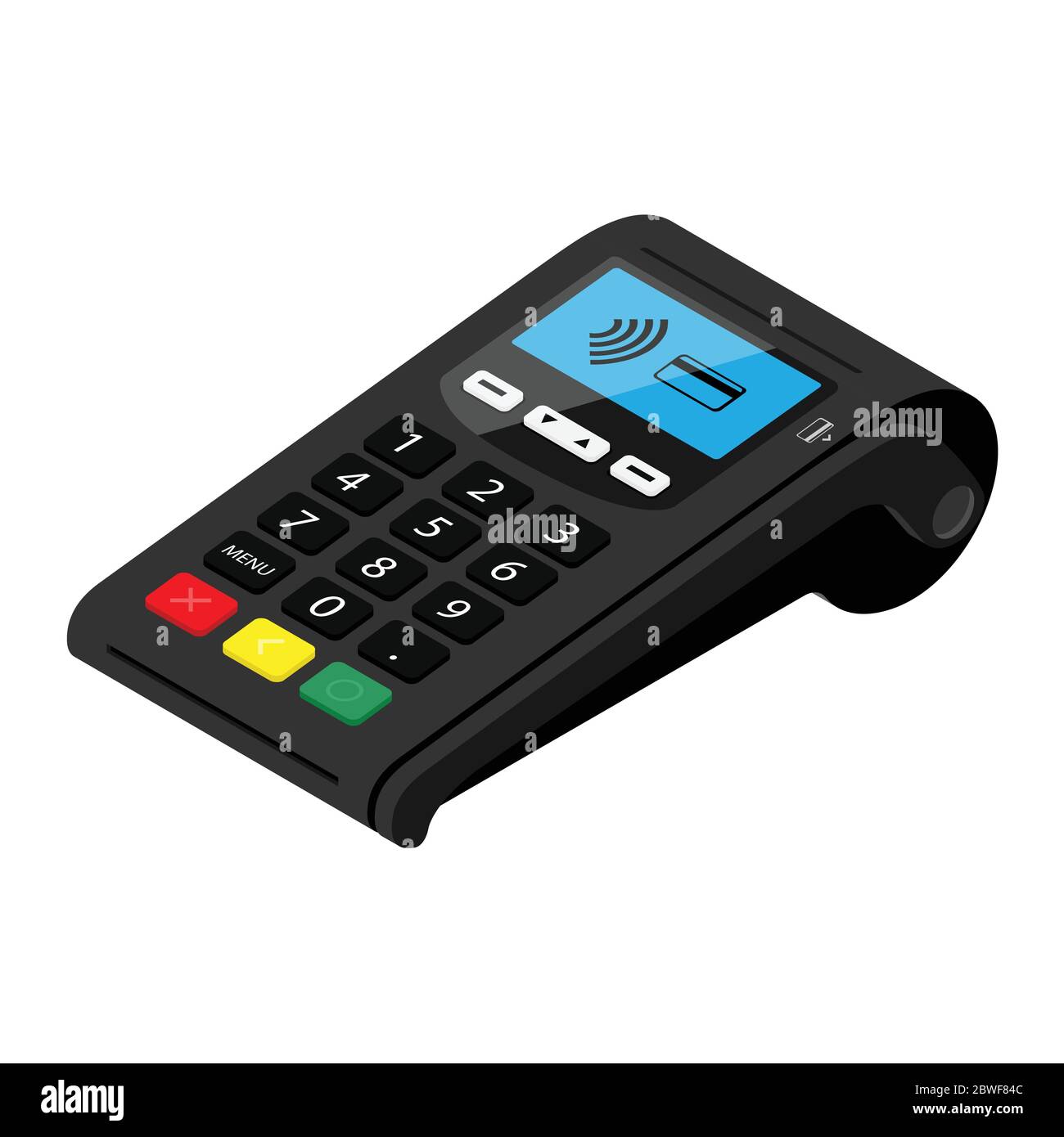 POS Terminal payment machine isolated on white background. Bank Payment ...