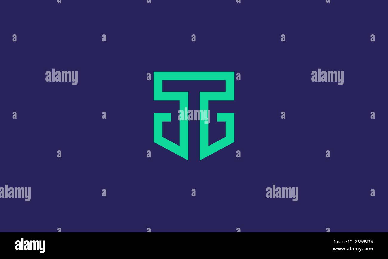 TG logo . abstract letter T and G in the shield . modern and clean line ...