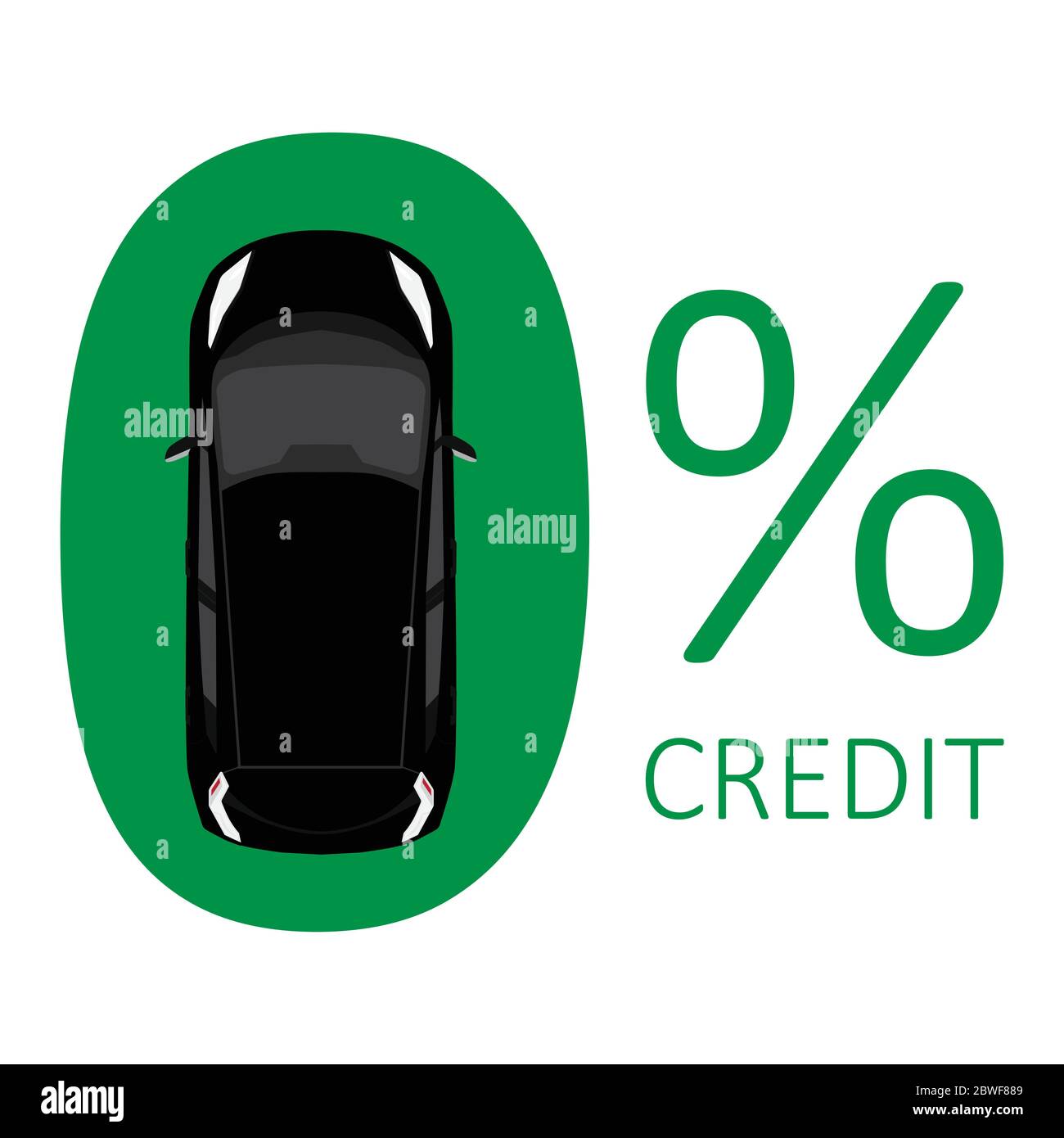 Car credit concept zero rate vector Stock Vector Image & Art - Alamy