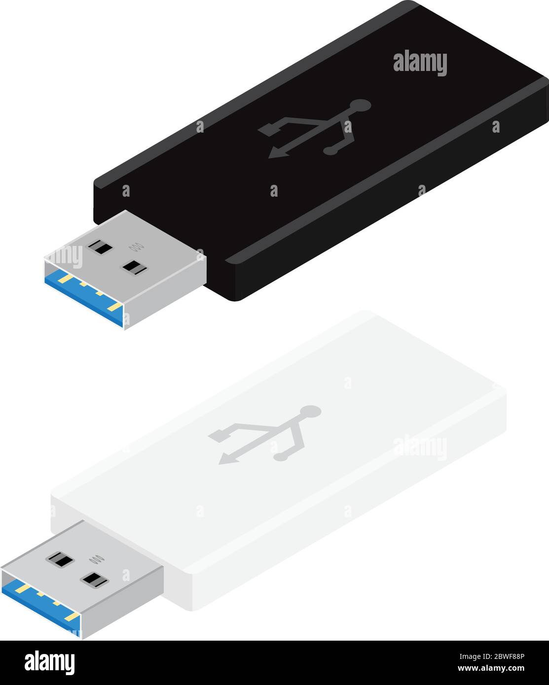 USB flash drive vector set isolated on white background isometric view ...