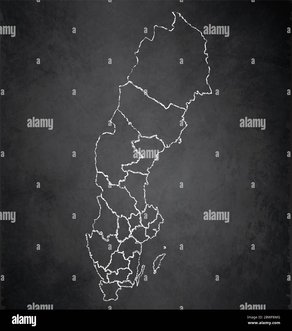 Sweden map administrative division separates regions and names ...