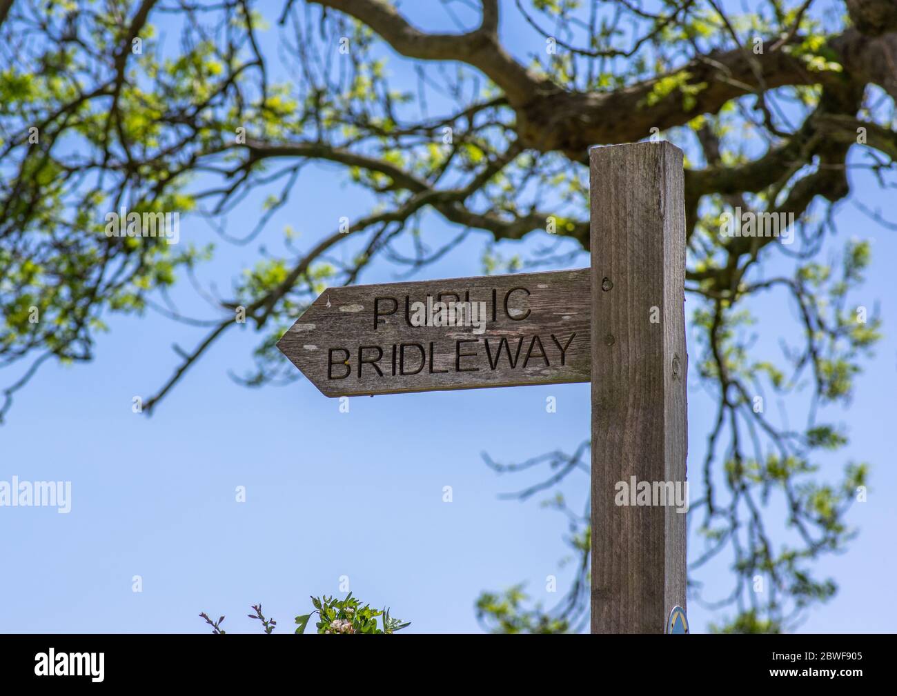 Rustic wooden bridleway signpost hi-res stock photography and images ...