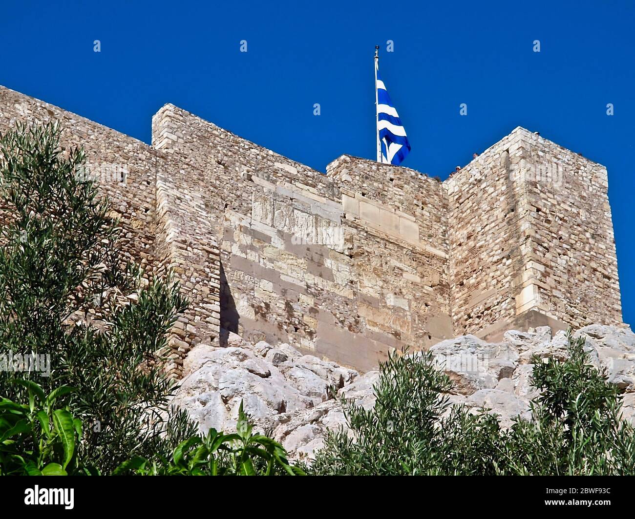 Historic city wall of the Acropolis in Athens Stock Photo - Alamy