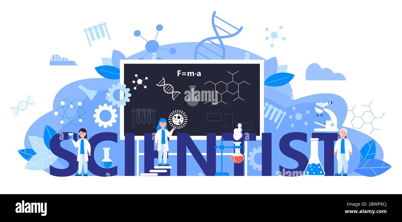 Scientist concept vector for header website. Innovation, scientific ...