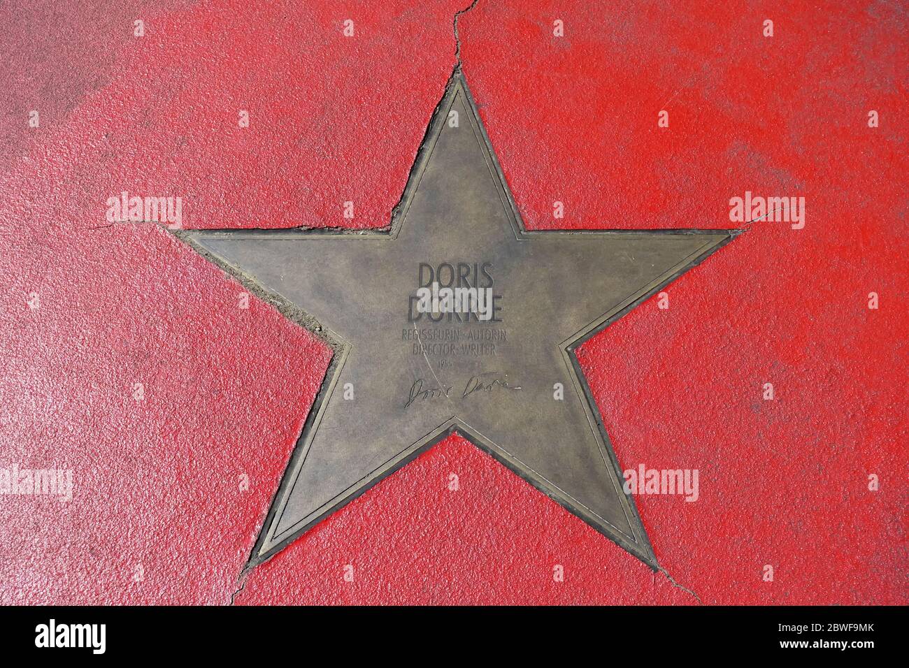 Star of Doris Dörrie, Boulevard of the Stars, Berlin Stock Photo - Alamy