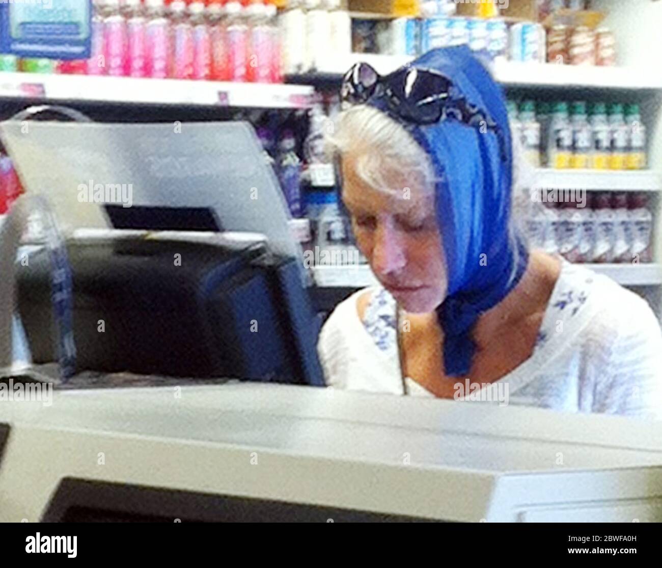 Helen Mirren is seen shopping at Fresh and Easy grocery store in ...