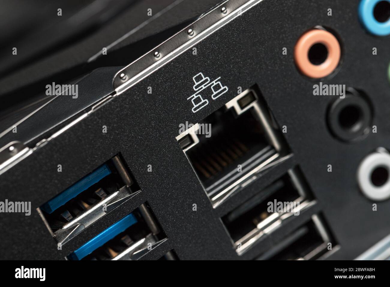 LAN connector on a modern computer Stock Photo - Alamy