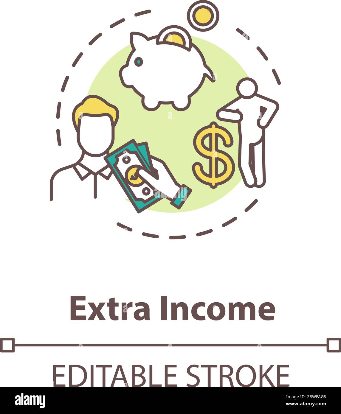 Extra income concept icon Stock Vector Image & Art - Alamy