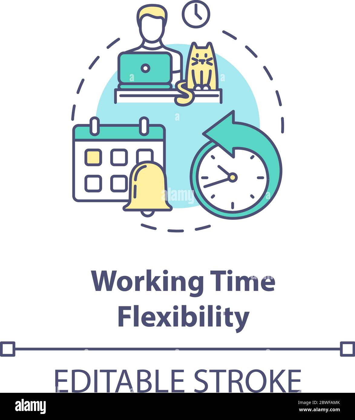 Working time flexibility concept icon Stock Vector Image & Art - Alamy