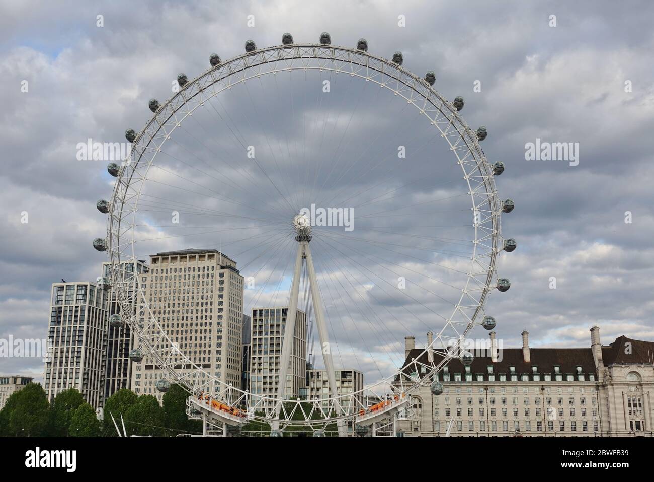 LONDON, UK -16 MAY 2020- View of the London Eye, a landmark ...