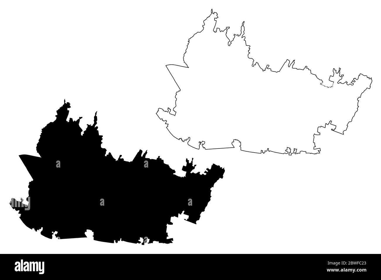 Bandung City (Republic of Indonesia, Java island) map vector ...