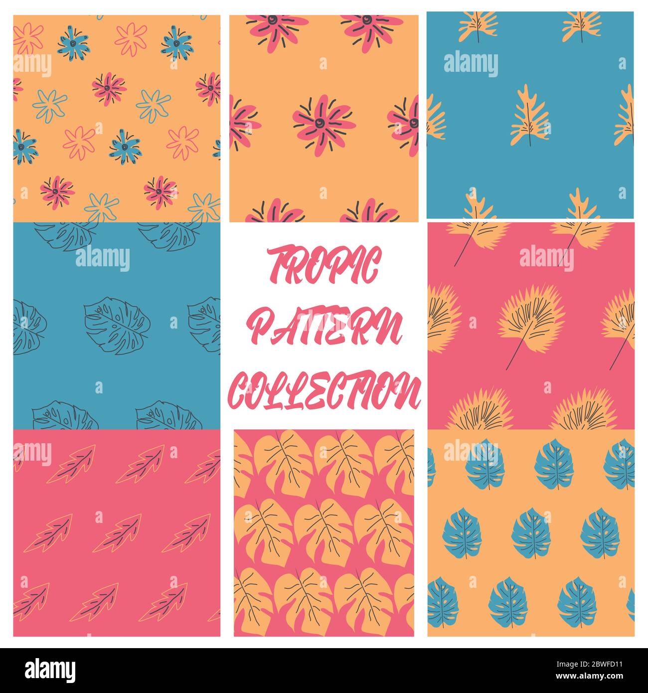 Minimal floral pattern in scandinavian style. Abstract monstera flowers ...