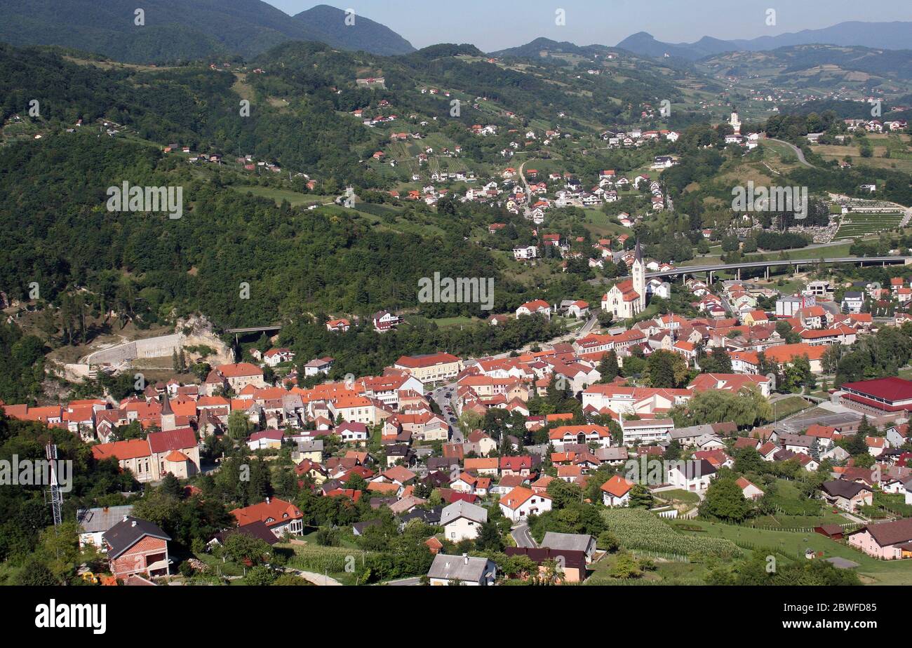 Town of Krapina panoramic view, Zagorje region, Croatia Stock Photo - Alamy