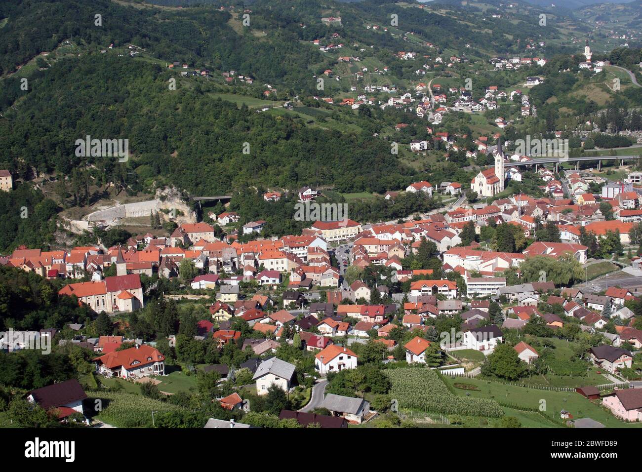 Town of Krapina panoramic view, Zagorje region, Croatia Stock Photo - Alamy