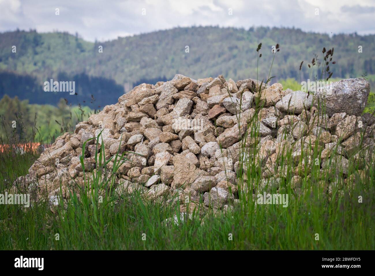 Pile of field stones Stock Photo - Alamy