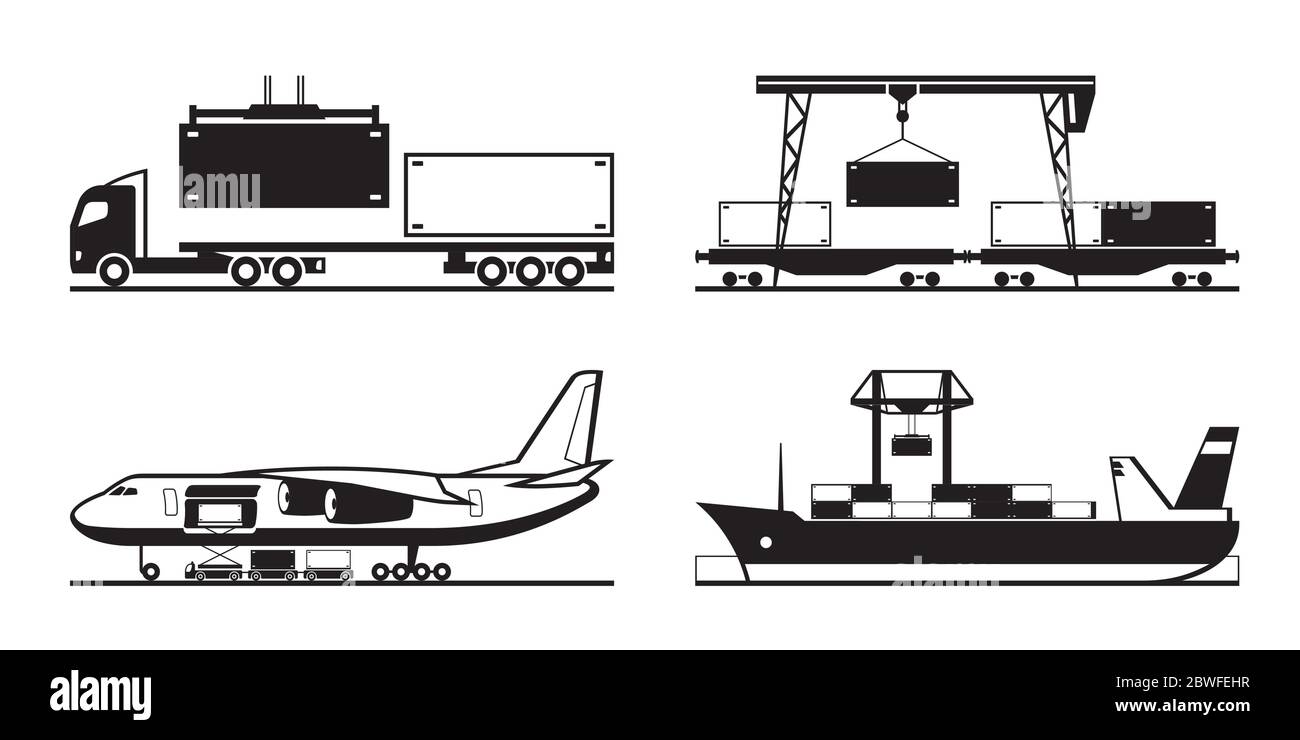 Airplane cargo loading icon Cut Out Stock Images & Pictures - Alamy