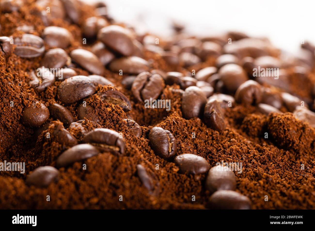 Coffee Beans and Grounds Close up. Background Stock Photo - Alamy