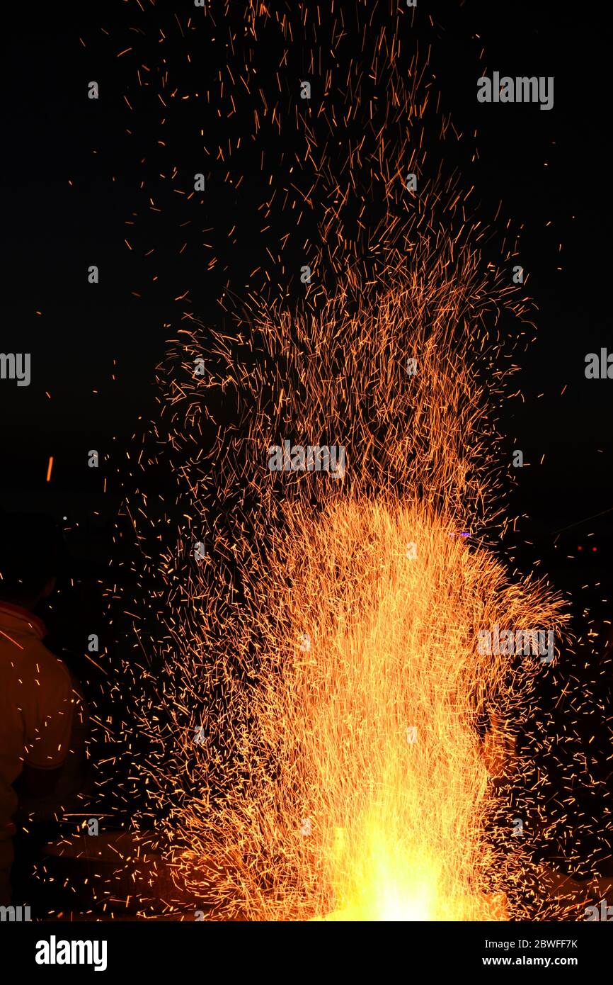 Amazing Sparks in the Dark. Beautiful abstract background on the theme ...