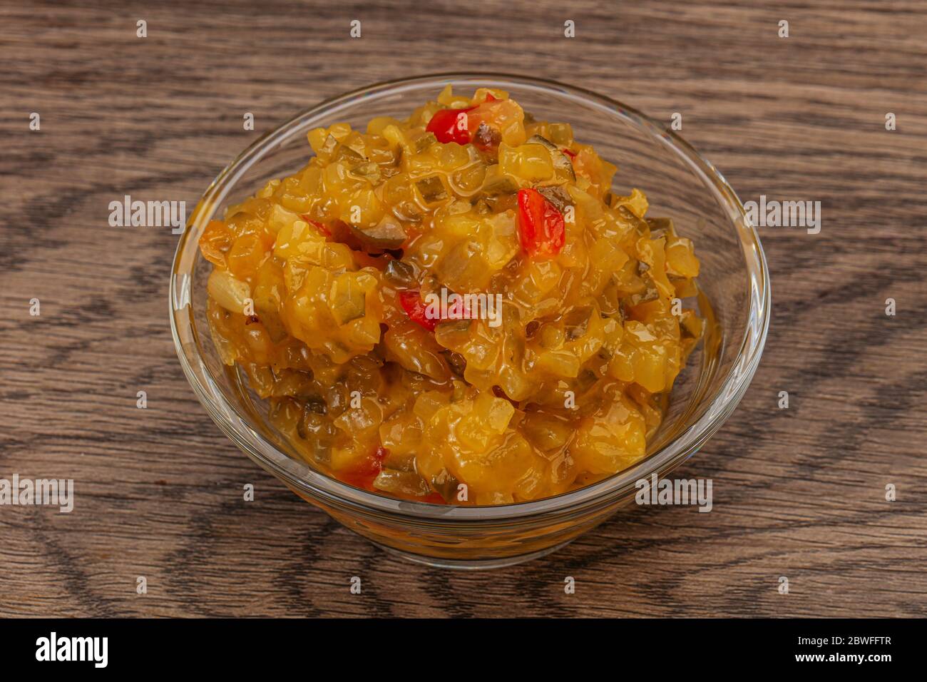 Relish sauce with cucumbers and mustard seeds Stock Photo - Alamy