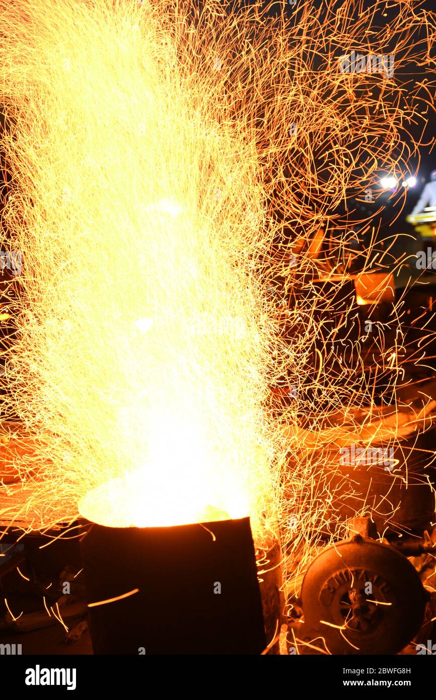 Amazing Sparks in the Dark. Beautiful abstract background on the theme ...