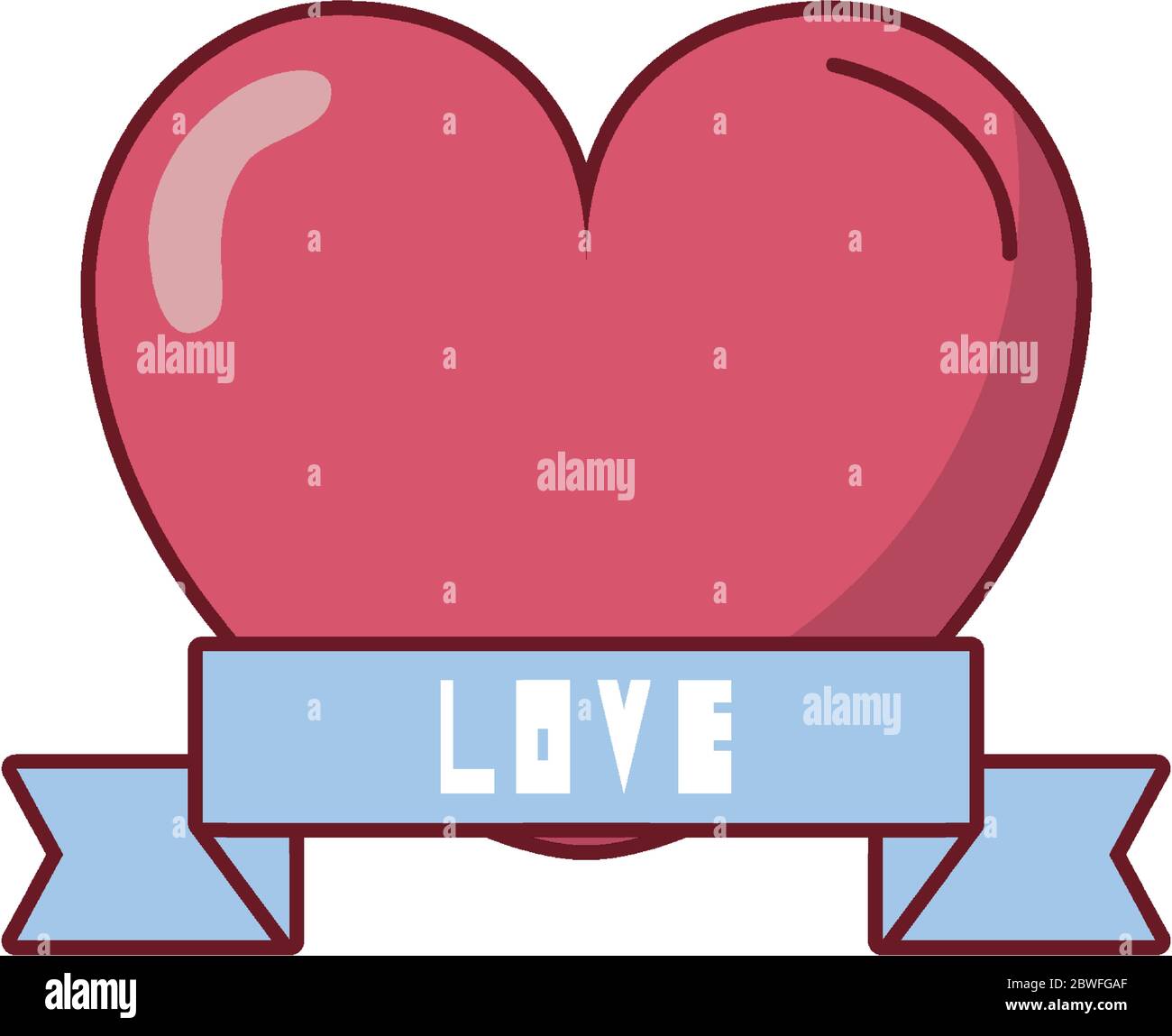 Heart with love ribbon vector design Stock Vector Image & Art - Alamy