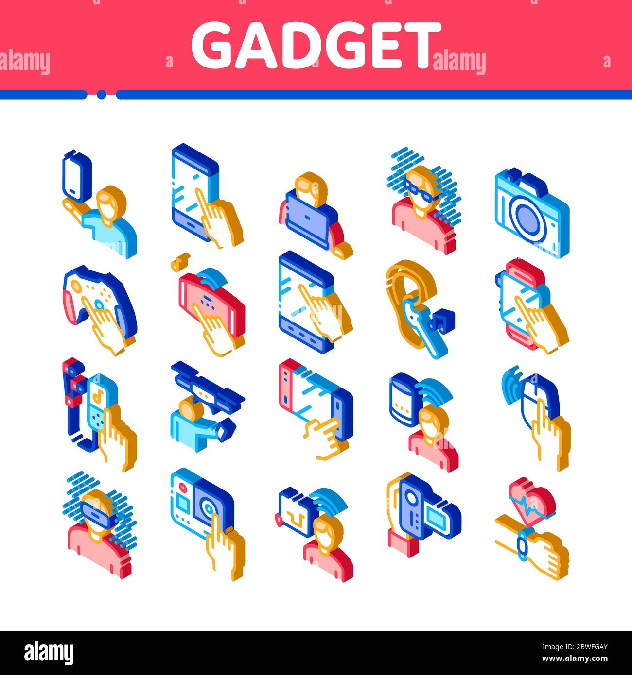 Gadget And Device Isometric Icons Set Vector Stock Vector Image & Art ...